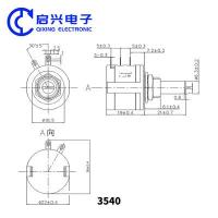 China WXD3540 10KΩ 10-Turn Wire Wound Precision Potentiometer 2W Power Rating 3600° Rotation for sale