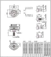 China RS25 Rotary Selector Switch 2-4 Pole 2-12 Position 6mm Shaft 500V 10A for sale