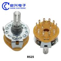 China RS25 Rotary Selector Switch 2-4 Pole 2-12 Position 6mm Shaft 500V 10A for sale
