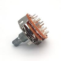 China RS25 Rotary Selector Switch 2-4 Pole 2-12 Position 6mm Shaft 500V 10A for sale