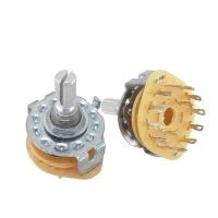 China RS25 Rotary Selector Switch 2-4 Pole 2-12 Position 6mm Shaft 500V 10A for sale