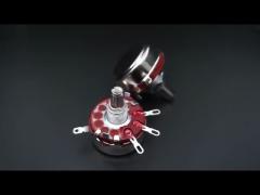 WTH118-2W 100k Dual Gang Potentiometer With Switch Carbon Linear Variable Turn