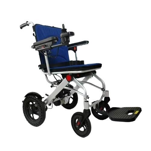 Quality DC24V150W*2 Motor Aluminum Transfer Wheelchair Folding Back Aluminum Electric Wheelchair for sale