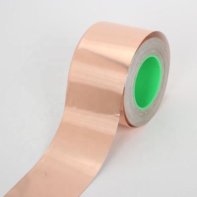 China Single/Double Conductive Copper Foil Tape with C1100 Grade Shielding Performance and Adhesive for sale