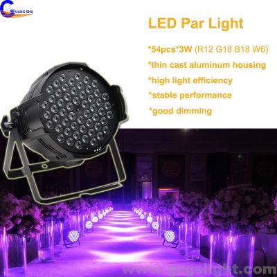 China Cheap AIuminium RGBW 54pcs 3W LED Par Can Light with good quality for sale