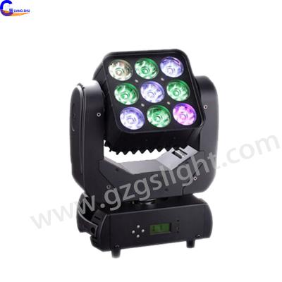 China Stage Effect Disco Lighting DMX 9PCS*10W LED Matrix Moving Head Light for sale