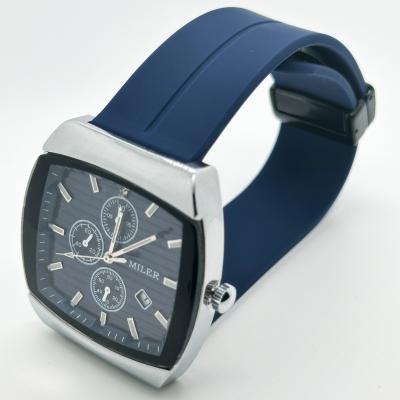 China Large Dial Casual Business Wrist Watch Quartz Mens Watches With Silicone Strap for sale