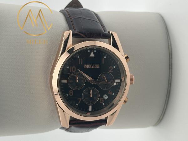 Quality ML 666 Custom Logo Gift Watches Round Dial Black Leather Quartz Wristwatch for sale