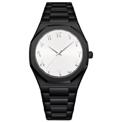 Cina Wholesale Luxury Business Black Alloy Band Arabic Dial Watches per Uomini Logo personalizzato Montre Pour Homme Arabe in vendita