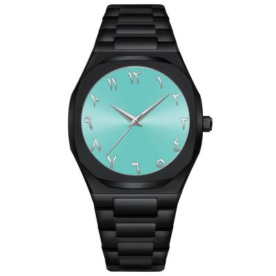 Cina Wholesale Luxury Business Black Alloy Band Arabic Dial Watches per Uomini Logo personalizzato Montre Pour Homme Arabe in vendita