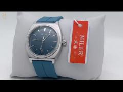 Klassiek analoog roestvrij staal band horloge Ronde Luminous Dial Mens Zilveren band horloge