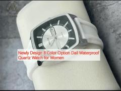 Newly Design 8 Color Option Dail Waterproof Quartz Watch for Women