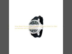 Zilveren bezel siliconen band waterdicht kwarts horloge voor mannen en vrouwen