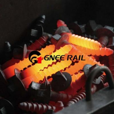 China Customizable ASTM A66-87 Railway Screw Spike Rail Fasteners For Railway Projects for sale