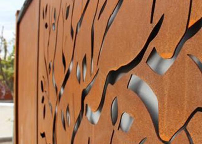 Oak Tree Design Decorative Metal Panels Carved Corten Steel Garden Screen