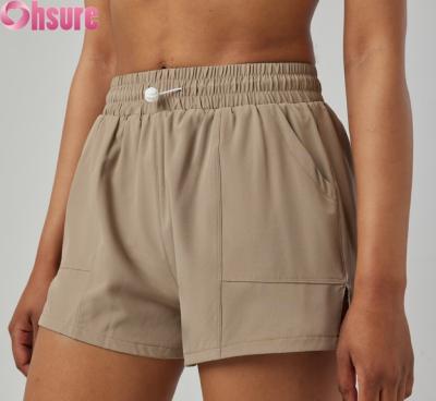 China Women's High Waist Quick-Drying Sports Shorts Breathable Fashionable Running & Exercise Shorts with Pockets for sale
