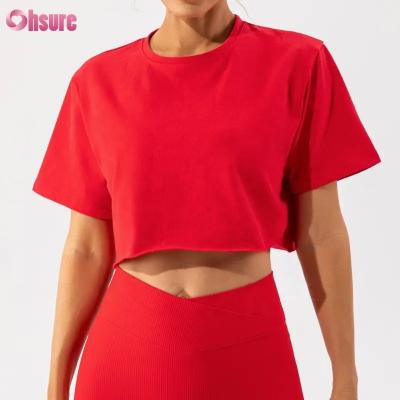 China Custom Oversize Sport Crop Top Women T-Shirt New Arrival Soft Quick Dry Lightweight Women Dance Running Short Sleeve Top for sale