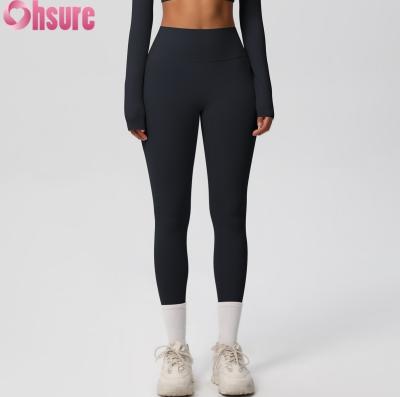 China High Waist Butt-Lifting Workout Tights Elastic Waist Fitness Yoga Leggings for Outdoor Cycling Squatproof Nude Pant Skin for sale