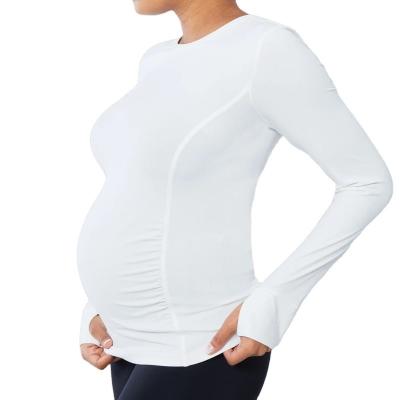 China New Women's Long Sleeve Casual Jersey Top Nursing and Pregnant Breastfeeding T-Shirt Maternity Clothing for sale