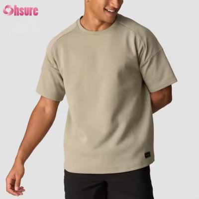 China Custom Gray 100% Cotton t Shirt Heavyweight Oversized Tee Running Workout Sports Gym Shirt Men for sale