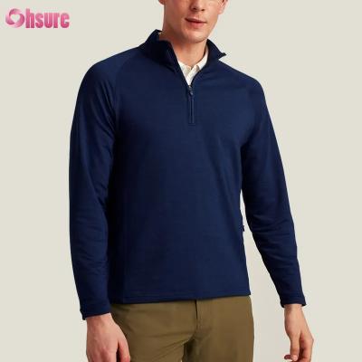 China Men's High Quality Super Fashion Half Zip Pullover Comfortable White Quarter Zip Pullover Embroidery Stylish Sport for Winter for sale
