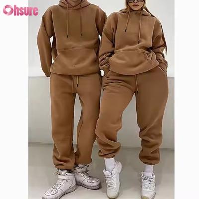 China High Quality Fashion Sweatsuit Casual Hoodies Joggers Sets Custom Tracksuit Fleece Women Men Unisex Hoodie 2 Piece Set for sale