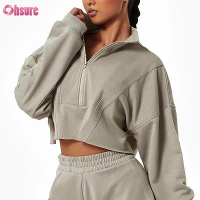 China Custom Logo Custom Plain Sweatshirt Women Hoodies Print Heavy Weight Cotton Casual Short Sets Women Two Piece Winter Knitted for sale