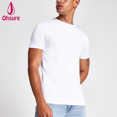 China Custom Logo Muscle Slim Fit Gym T Shirt 95% Bamboo 5% Spandex Bodybuilding Fitness Tee Men Sport White t Shirt for sale