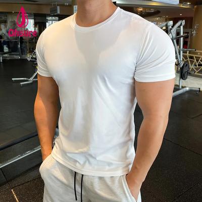 China Ohsure Men Summer Short Sleeve T-shirt Cold Silk Recycled High Quality Xylitol Cotton Custom Private Logo Gym T-shirts for Men for sale