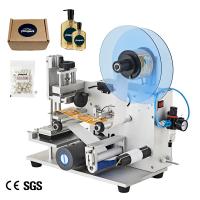 China Desktop Semi Automatic Flat Labeling Machine Paper Boxes Packaging Bags And Bottles Label Applicator for sale