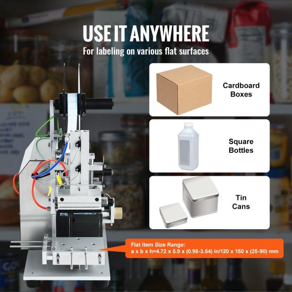 Quality Skincare Can Bottle Automatic Flat Label Applicator Machine Tabletop Customized for sale