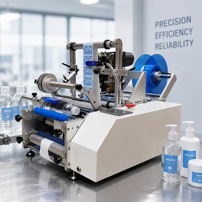 China Label Placer Manual Machine Semi-automatic Juice Wine Bottle Labeling Machine for Food Chemicals for sale