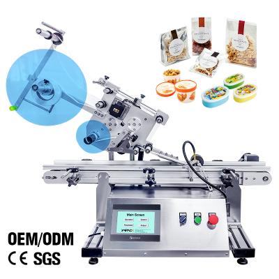 China Glass Plastic Bottle Flat Desktop Labeler Machine Applicator SUS304 Semi Auto labeling machine for sale