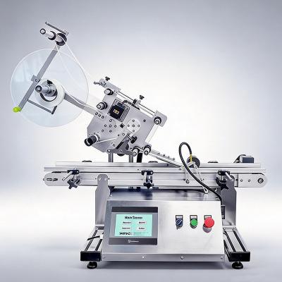 China Bentchtop Industrial Automatic Labelling Machine Applicator For Flat Surfaces Resealable Bag for sale