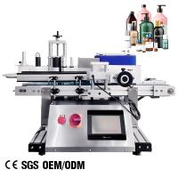 China Industrial Round Flat Bottle Labeling Equipment Printer Machine 80BPH for sale
