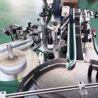China Industrial Round Flat Bottle Labeling Equipment Printer Machine 80BPH for sale
