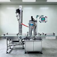 Quality PLC Semi Auto Bottle Screw Capping Machine For Oil Drums Cans 220V for sale