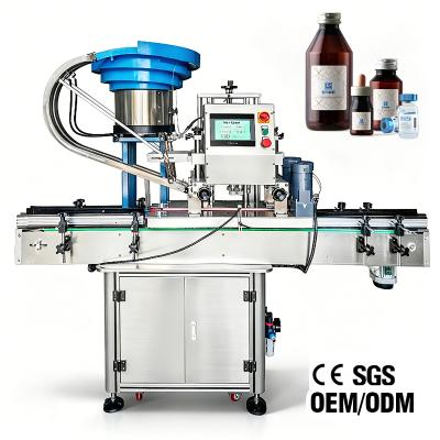 China High Speed 40Pcs/min Four Wheel Capping Machine Food and Cosmetic Automatic Capper Machine With Feeder Elevator for Bottles Jars for sale