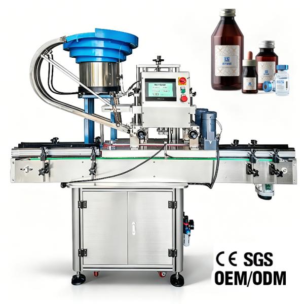 Quality High Speed 40Pcs/min Four Wheel Capping Machine Food and Cosmetic Automatic Capper Machine With Feeder Elevator for Bottles Jars for sale