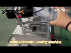 plc hmi compact semi automatic labeling machine for sticker printing