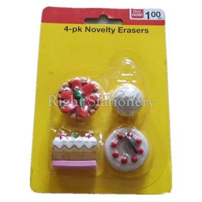 China 4pcs novelty shaped erasers for sale