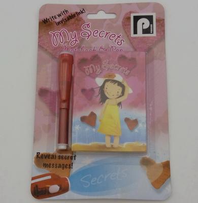 China Cartoon note book with invisable pen my secret book for sale