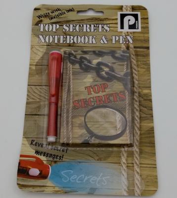 China Note book with pen top secrets cartoon design notebook for sale