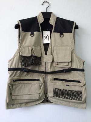 vest, photography vest, mens vest 037 in T/C 65/35 fabric, offwhite color, fishing vest, casual vest
