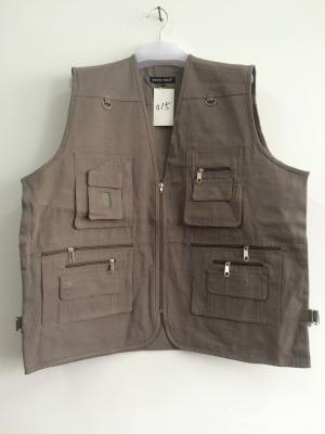 China vest, waistcoat, polyester washed fabric, weeding vest, weeding waistcoat, S-3XL, 4 colors: black, blue, green & beige for sale