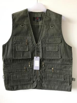 China Mens classic vest in 100% polyester washed fabric, washed green color, S-3XL for sale