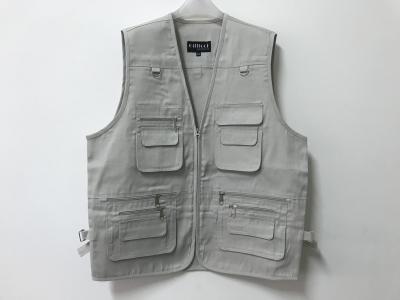 China Mens classic vest，mens waist coat, vest in 100% polyester washed fabric, stone/beige colour, S-3XL for sale