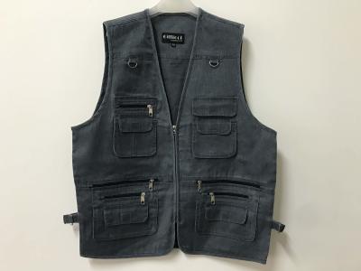 China Mens classic vest，mens waist coat, vest in 100% polyester washed fabric, washed blue colour, S-3XL for sale