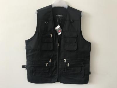 China Mens classic vest，mens waist coat, vest in 100% polyester washed fabric, black colour, S-3XL for sale