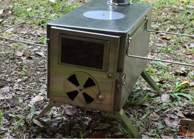 China Tent Wood Burning Stoves Portable ovn With Chimney Pipes, 304 Stainless Steel Camping Wood Stove with side view window for sale